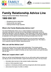 Family Relationships Advice Line | Family Relationships Online